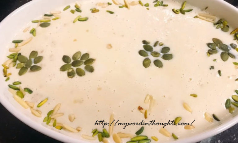 Almond Pudding (Badam Pudding) - My Words & Thoughts
